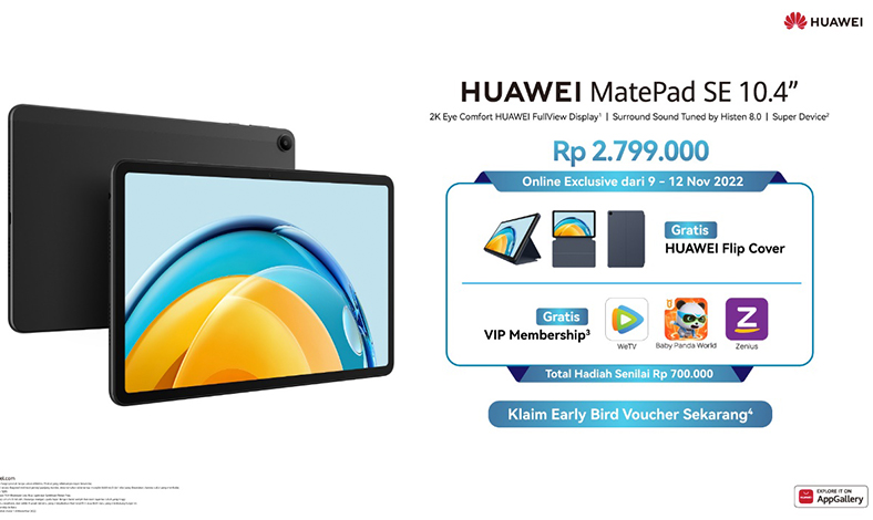 HUAWEI MatePad SE, Tablet Snapdragon dengan Layar FullView | Pricebook